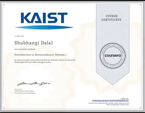 Semiconductors Microelectronics Kaist Coursera Onlinelearning