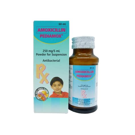 Pediamox Amoxicillin Trihydrate 250mg 5ml Powder For Suspension 60ml