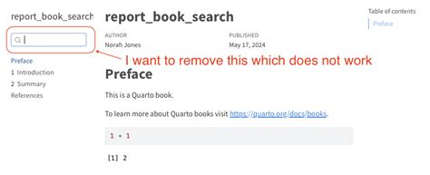 how where can i set `search false` for quarto book but not for quarto website publishing
