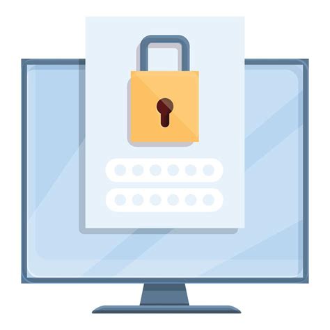 Monitor Password Protection Icon Cartoon Style 14316948 Vector Art At Vecteezy