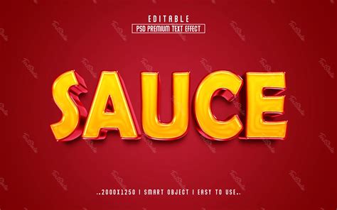 Sauce Spicy 3d Text Effect Photoshop Premium Psd File