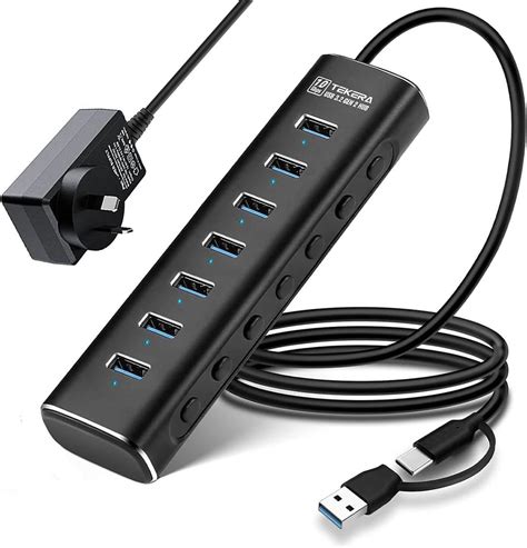 7 Port Usb 3 2 Hub Tekera Usb C Hub 10gbps Splitter With Usb A 3 2 2 Usb C 3 2 4 Usb 3 0 Ports
