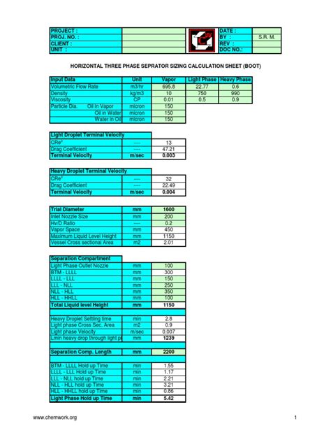 Three Phase Separator Sizing Boot Pdf Drop Liquid Phases Of Matter