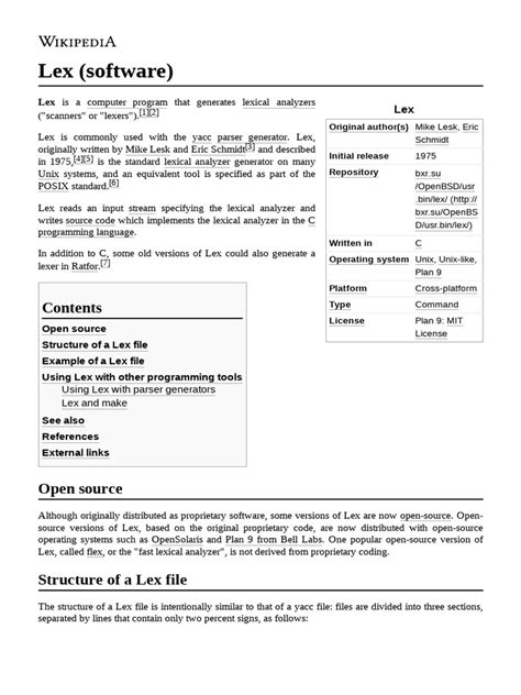 Lex Software Pdf Parsing Implementation