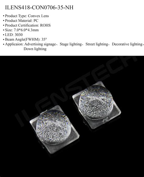 Ilens418 Con0706 35 Nh 7mm Led Lens With 35 Degree Beam