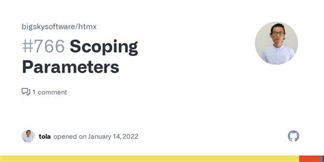 Scoping Parameters · Issue 766 · Bigskysoftwarehtmx · Github