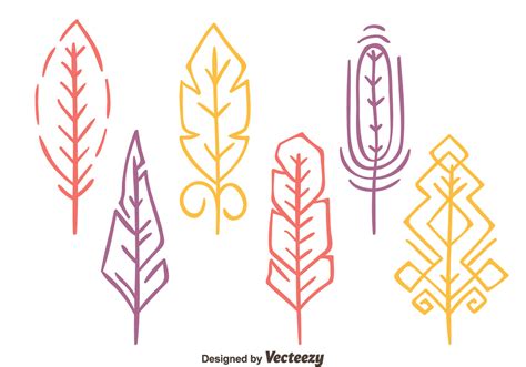Colorful Hand Drawn Bird Feather Vectors 145761 Vector Art At Vecteezy