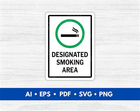 Designated Smoking Area Sign Vector Smoking Area Sign Printable