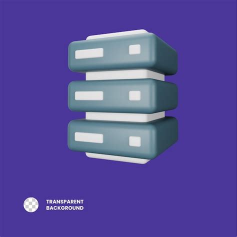 База данных 3d иконок изолирована на прозрачном фоне Премиум Psd Файл