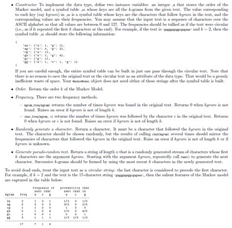 Solved Python Code Markov Model Pt 1 Markov Model Data