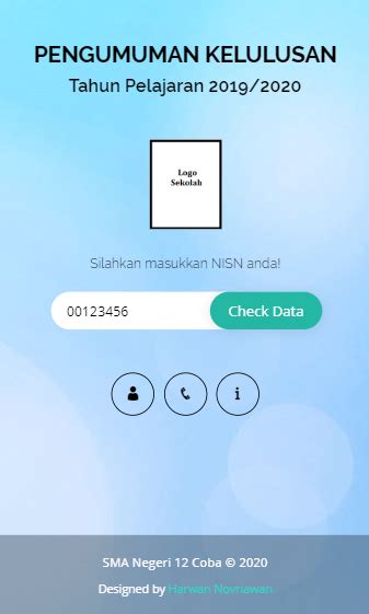 Source Code Kelulusan SMA Responsive Menggunakan Codeigniter 3 Support PHP 7