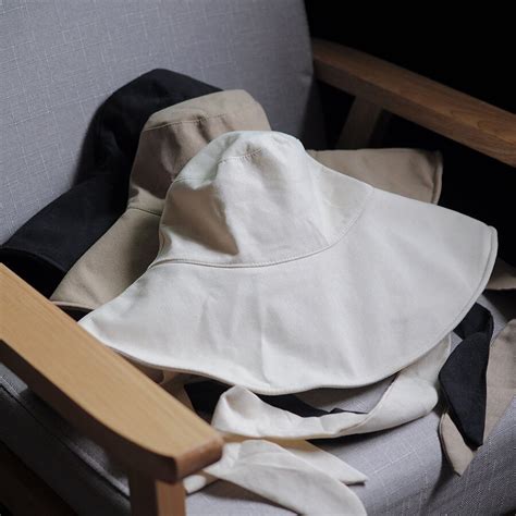 Wide Brim Bucket Hat With String Women Korean Vers Grandado