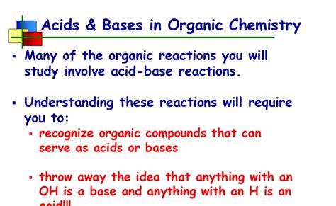 Concept Of Acid And Base In Organic Chemistry