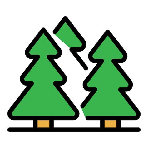 Premium Vector Fir Tree Forest Icons Set Outline Set Of Fir Tree Forest Vector Icons Thin Line