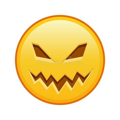 Scary Halloween Face Large Size Of Yellow Emoji Smile Stock Vector