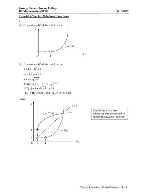 2022 Tutorial 4 Selected Solution Pdf Function Mathematics Functions And Mappings