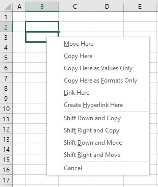 Excel Cells Ranges Moving Range