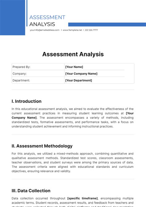 Assessment Analysis Template Edit Online And Download Example