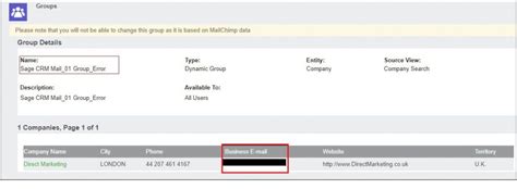 Error While Sending Group To Mailchimp In Sage Crm Sage Crm Tips Tricks And Components
