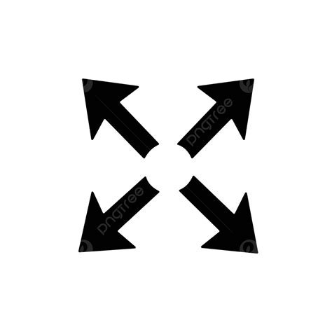 4 Arrows Pointing In Logo Stock Vektorgrafik „four Black Arrows