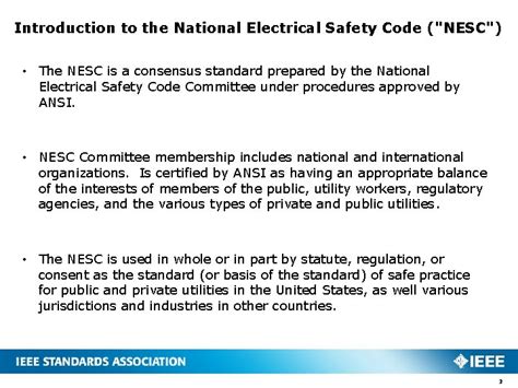 The National Electrical Safety Code Nesc Presented By