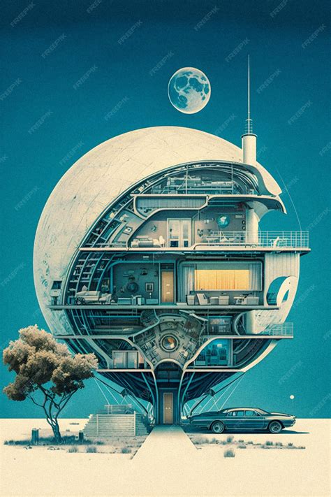 Premium Photo Retro Futuristic House Sketch And Blueprint Hand Drawn Illustration Premium Photo Retro Futuristic House Sketch And Blueprint Hand Drawn Illustration