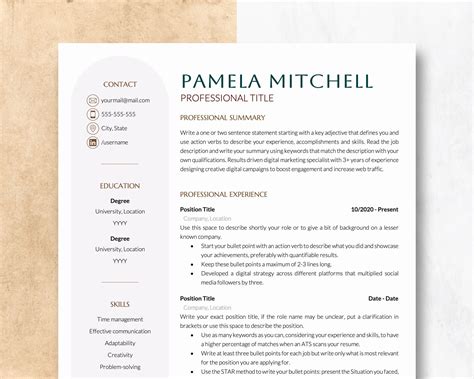 Modern Resume Template For Google Docs Word Pages Resume And Cover Letter Template Simple