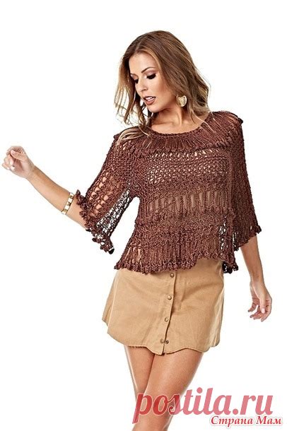 Ажурная блуза ШАРМ Все в ажуре вязание крючком Страна Мам ВЯЗАНИЕ КРЮЧКОМ Постила