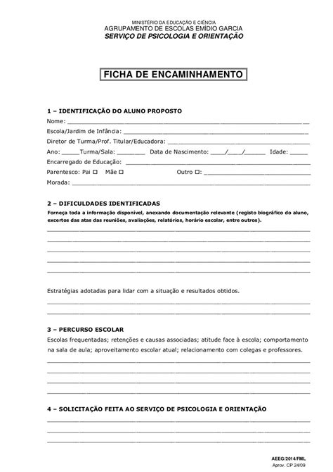 Relatório De Encaminhamento De Aluno Para Psicólogo Braincp
