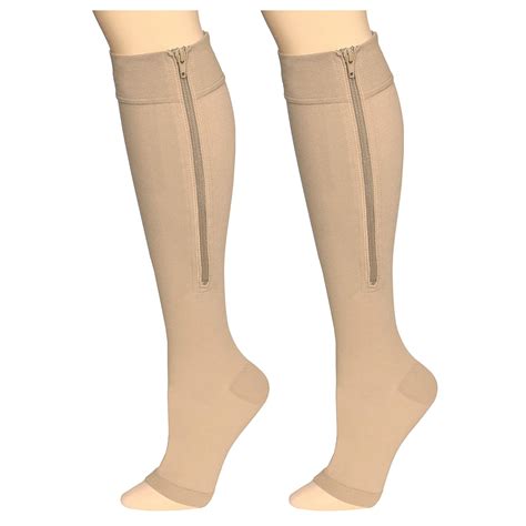 Truform Zipper Compression Stockings 15 20 Mmhg Medical Socks Women And Men Knee