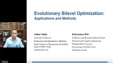Tutorial Evolutionary Bilevel Optimization Applications And Methods