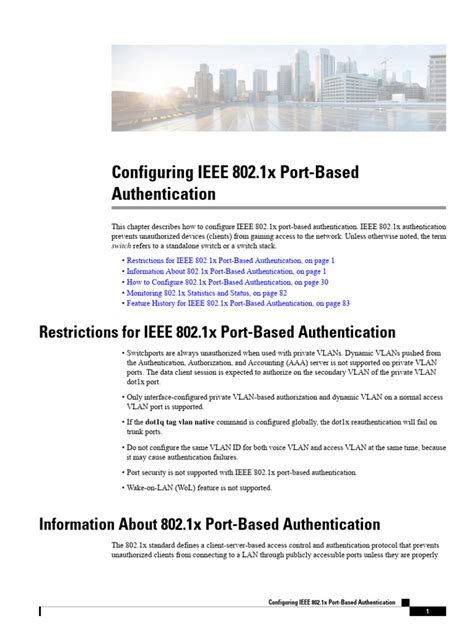 Configuring Ieee 802 1x Port Based Authentication Pdf Radius Port