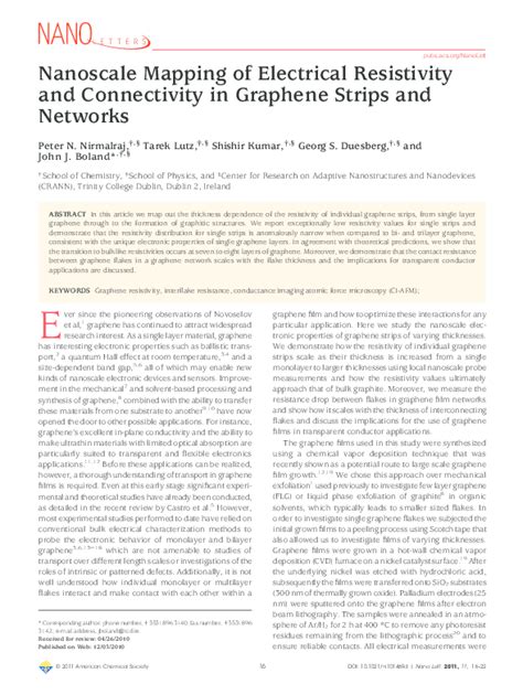 Pdf Nanoscale Mapping Of Electrical Resistivity And Connectivity In