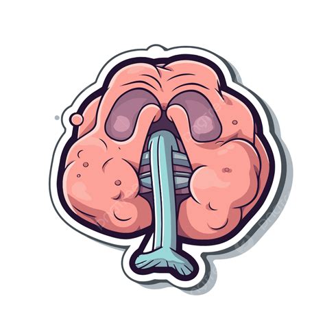 파이프가 있는 뇌의 만화 이미지 벡터 고립 된 호흡 곤란 만화와 스티커 디자인 상표 Png 일러스트 및 벡터 에 대한 무료 다운로드 Pngtree