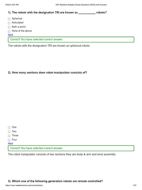 100 Robotics Multiple Choice Questions Mcq With Answers Pdf