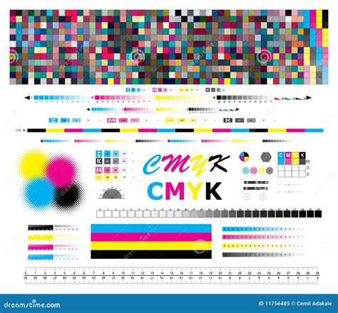 Print Test Cmyk Calibration Illustration With Color Test 257782006