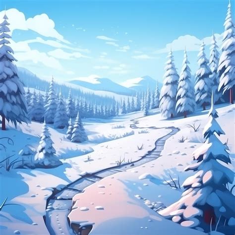 Premium Ai Image A Snowcovered Forest Illustration