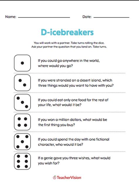 Printable Icebreaker Worksheets Pdf Printable Worksheets