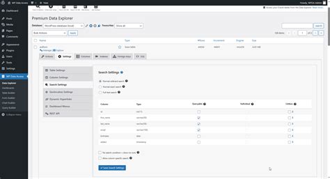 Search Settings Wp Data Access