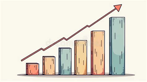 Upward Trend Bar Graph Illustration Line Art Illustration Line Art Illustration Stock