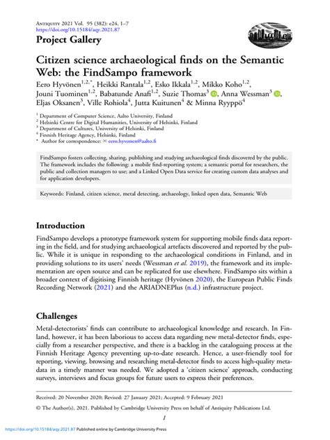 citizen science archaeological finds on the semantic web the findsampo framework download