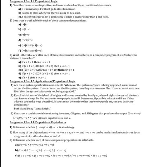 Solved 1 State The Converse Contrapositive And Inverse Of