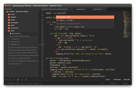 Theme Solarized Space Packages Package Control