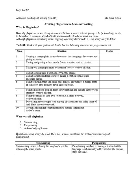 Avoiding Plagiarism Pdf Car Plagiarism