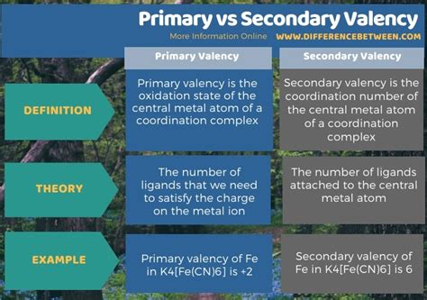 Difference Between Primary And Secondary Valency Compare The