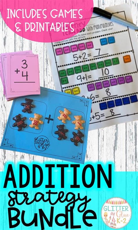 Addition Strategy Bundle For Kindergarten Worksheets Centers