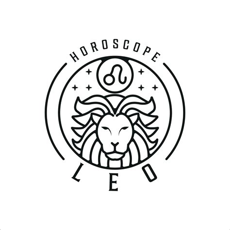 Löwe Sternzeichen Leo Logo Strichzeichnungen Einfache Minimalistische