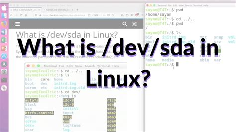 what is dev sda in linux tec4tric youtube