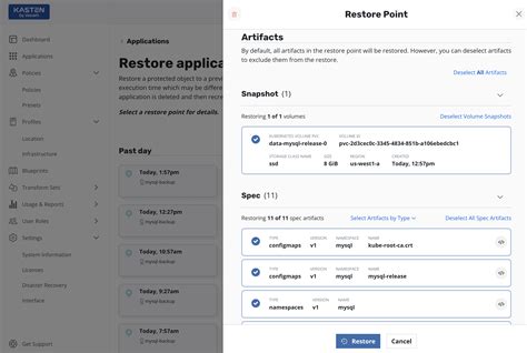 Restoring Applications Veeam Kasten
