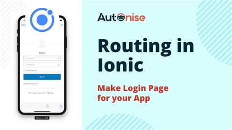 Routing In Ionic Make Login Page For Your App Youtube